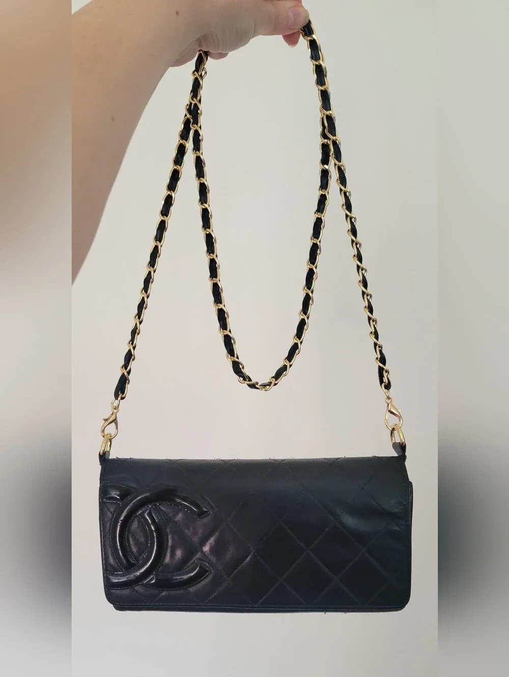 CHANEL | Bags | Authentic Chanel Combon Line Lambskin Long Bifold ...
